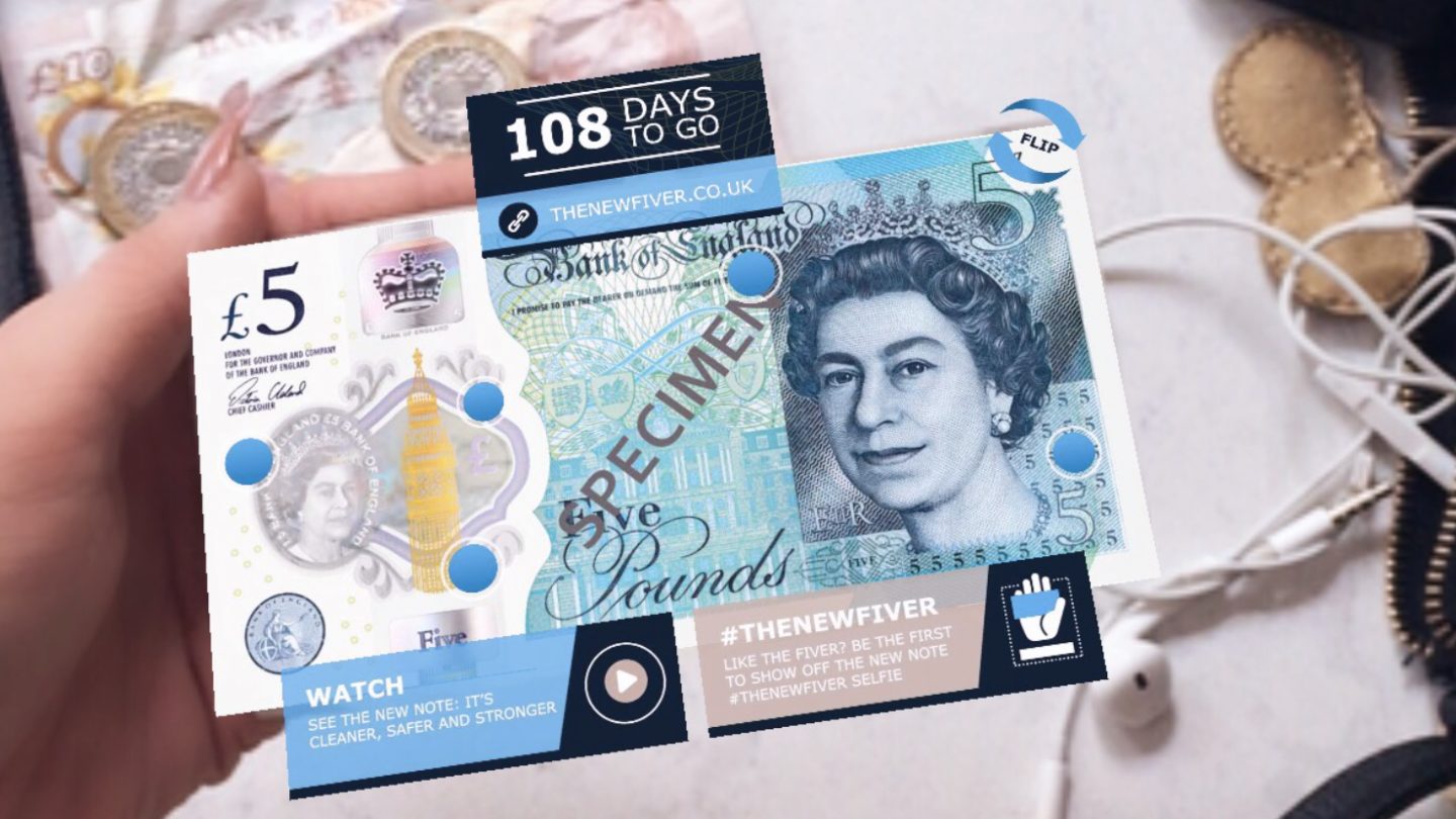 Bank of England Reveals New 5 Pound Note Design with Augmented Reality ...